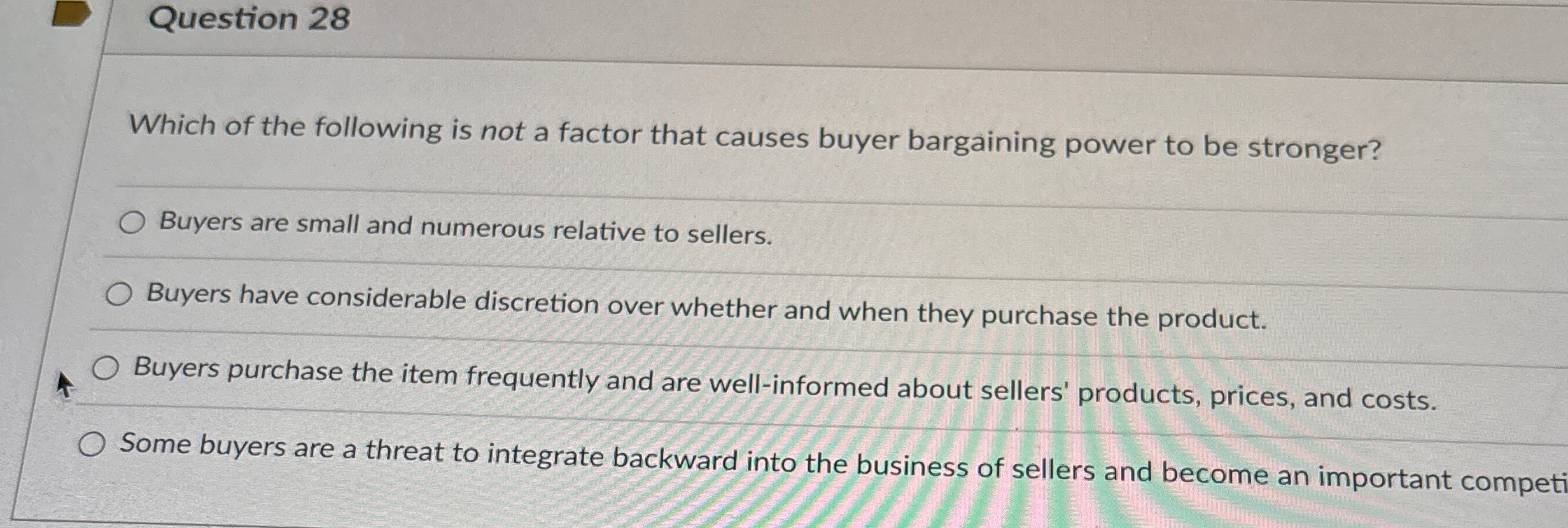 Solved Question 28Which of the following is not a factor | Chegg.com