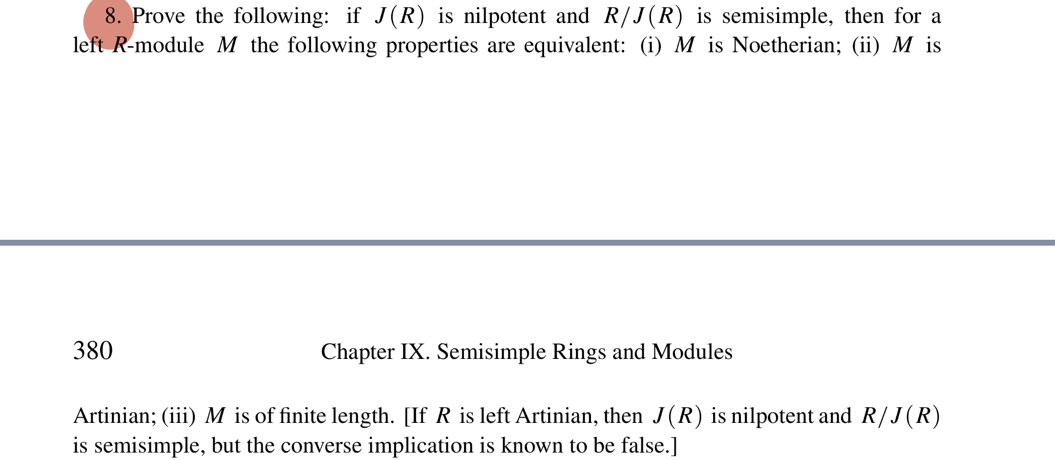 Solved Prove the following: if J(R) ﻿is nilpotent and RJ(R) | Chegg.com