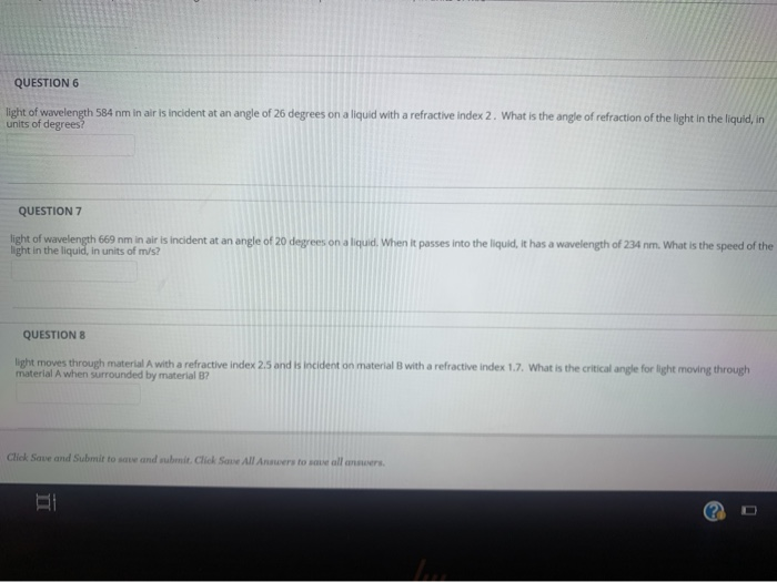 Solved QUESTION 6 light of wavelength 584 nm in air is | Chegg.com