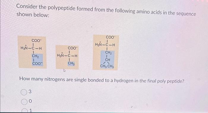Solved Consider the polypeptide formed from the following | Chegg.com