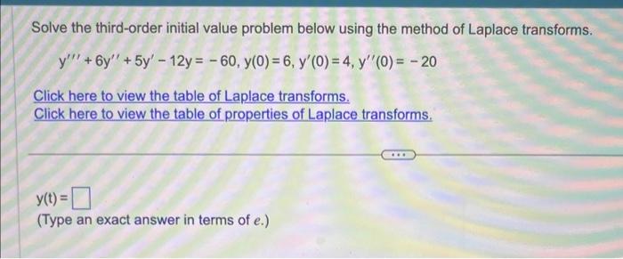 Solved Solve the third-order initial value problem below | Chegg.com