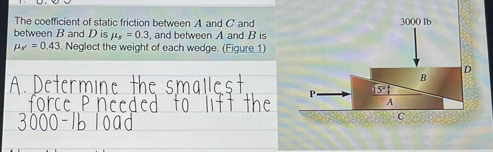 Solved The coefficient of static friction between A and C | Chegg.com