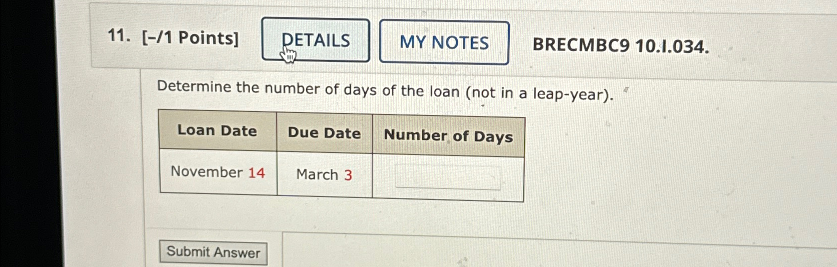 Solved [-/1 ﻿Points]BRECMBC9 10.I.034.Determine the number | Chegg.com