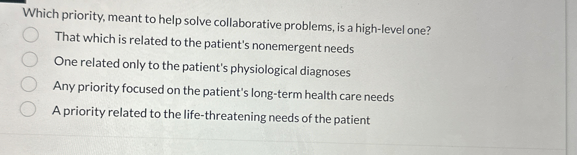 Solved Which priority, meant to help solve collaborative | Chegg.com