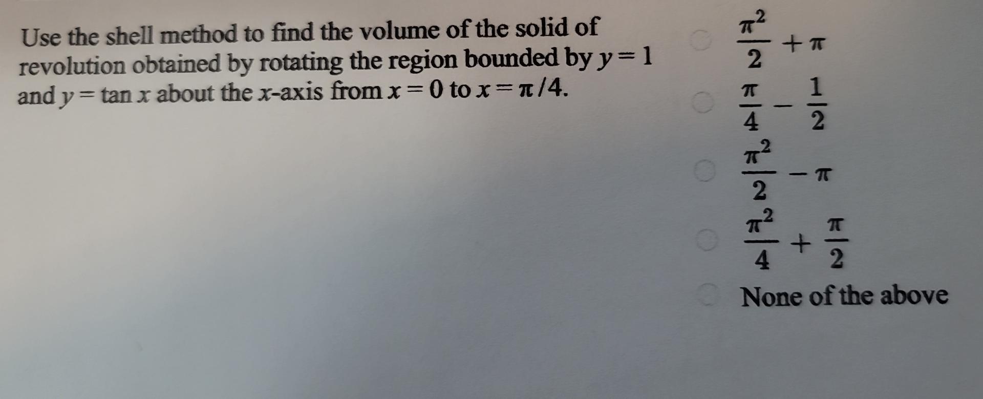 Solved Use the shell method to find the volume of the solid | Chegg.com