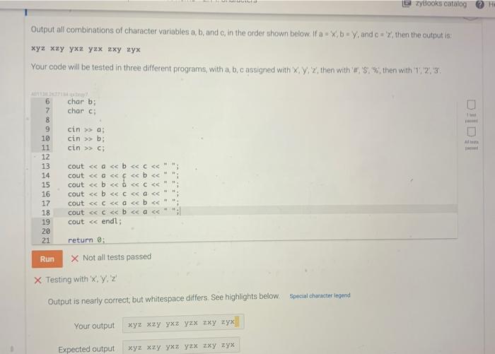 Solved MAHU zyBooks catalog Output all combinations of | Chegg.com
