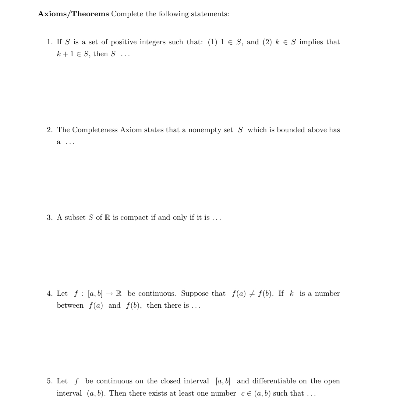 Solved Axioms/Theorems Complete the following statements:If | Chegg.com