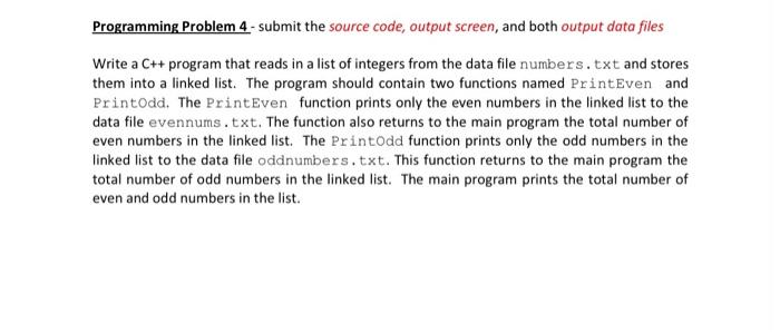 Solved Programming Problem 4 Submit The Source Code