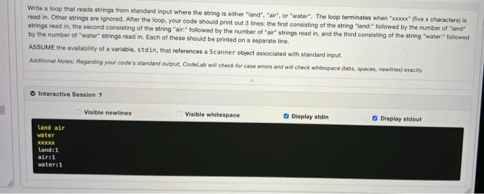 Solved IN JAVA. 1) Write a loop that reads strings from | Chegg.com