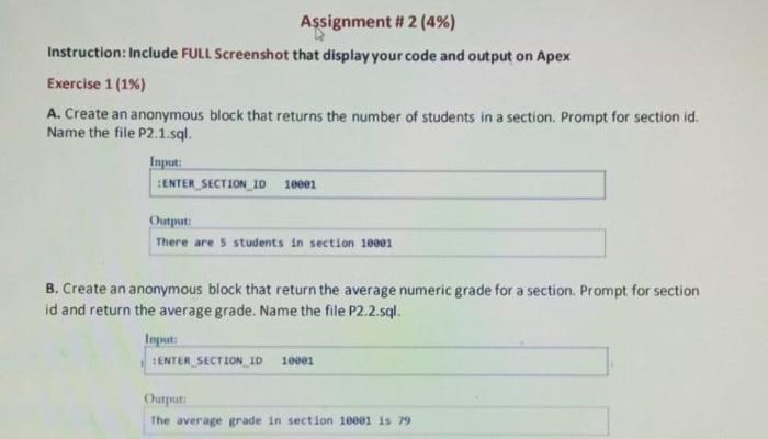 Solved please answer this by Using Apex Oracle Program | Chegg.com