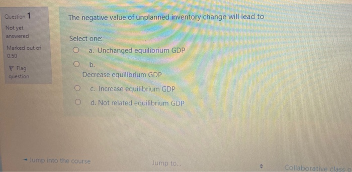 Solved The negative value of unplanned inventory change will | Chegg.com