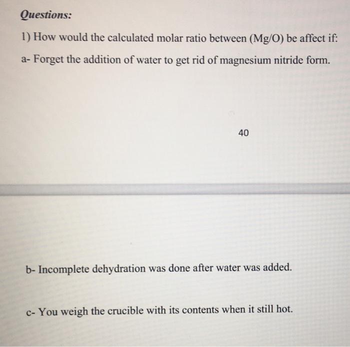 Solved Data and Calculation Unit Mass of empty crucible mi | Chegg.com