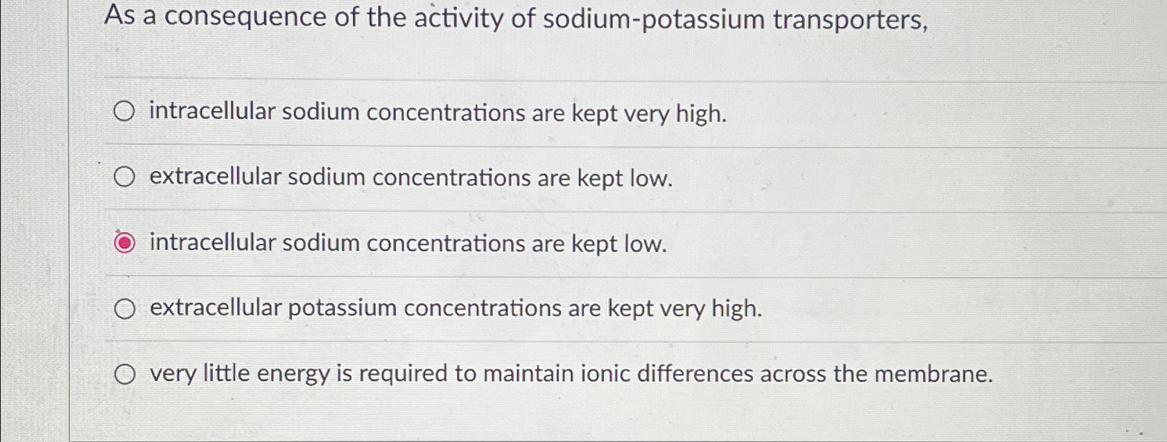 Solved As a consequence of the activity of sodium-potassium | Chegg.com