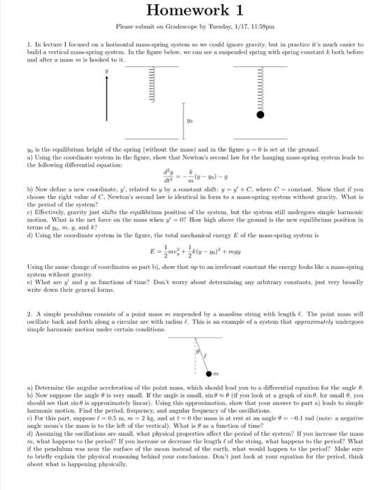 Solved A Simple Pendulum Consists Of A Point Mass M Suspe 