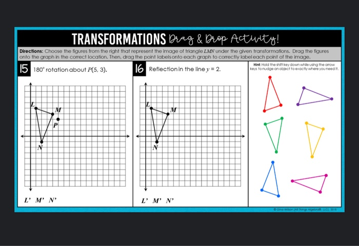 Solved TRANSFORMATIONS Drag & Drop Actuity! Directions: | Chegg.com