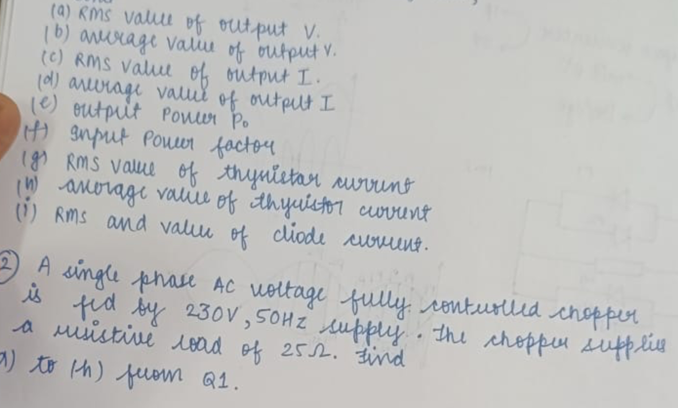 Solved (a) ﻿RMS value of output V.(b) ﻿average value of | Chegg.com