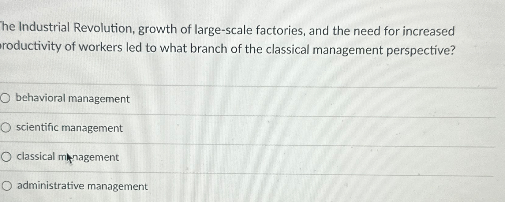 Solved The Industrial Revolution, growth of large-scale | Chegg.com