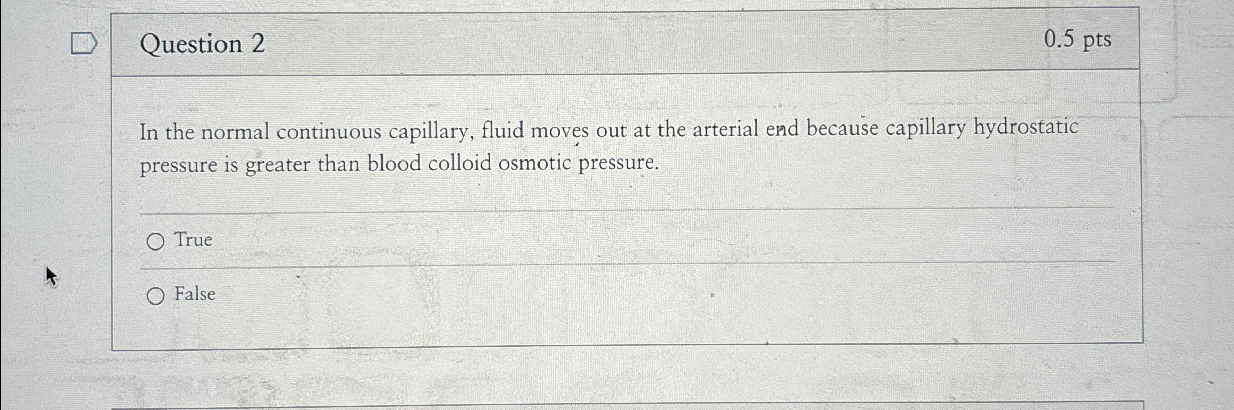 Solved Question 20.5ptsIn the normal continuous capillary, | Chegg.com