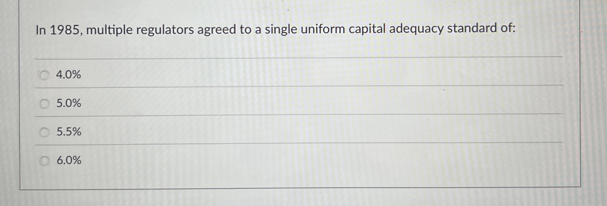 Solved In 1985, ﻿multiple regulators agreed to a single | Chegg.com