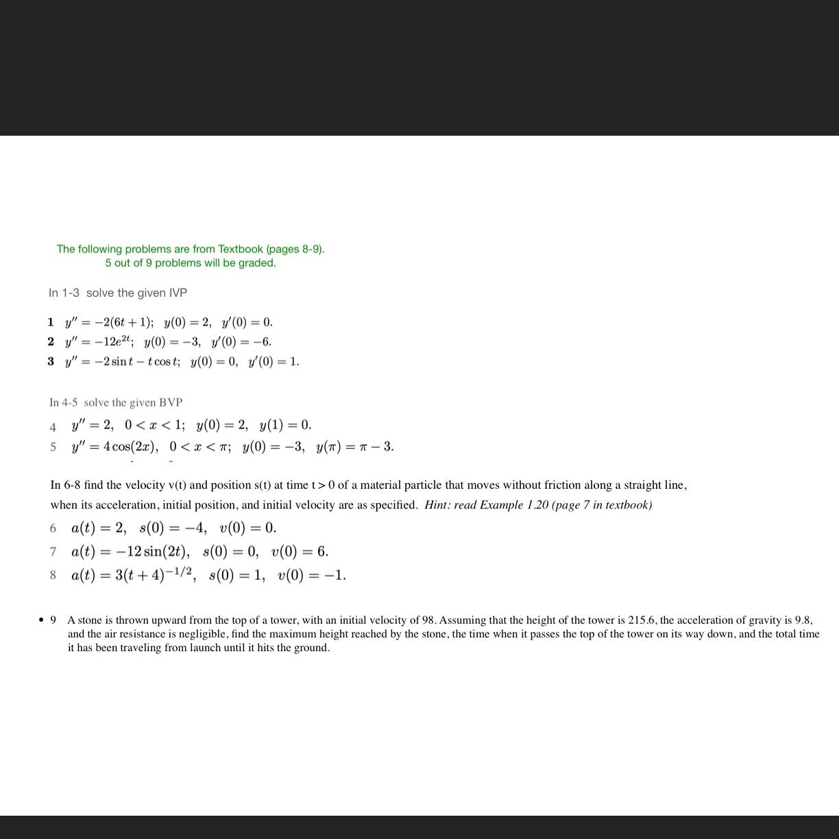 Solved Need 5 ﻿out of 9 ﻿answered | Chegg.com