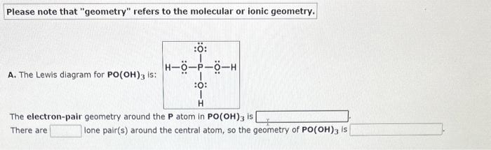 Solved Please note that "geometry" refers to the molecular | Chegg.com