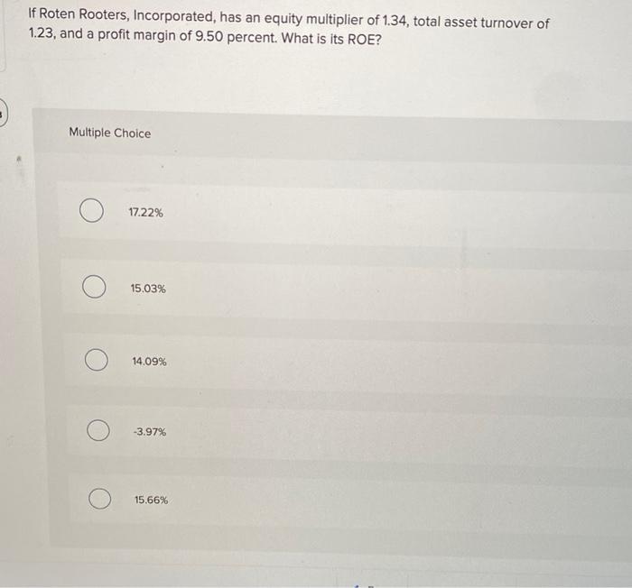 Solved If Roten Rooters, Incorporated, has an equity | Chegg.com