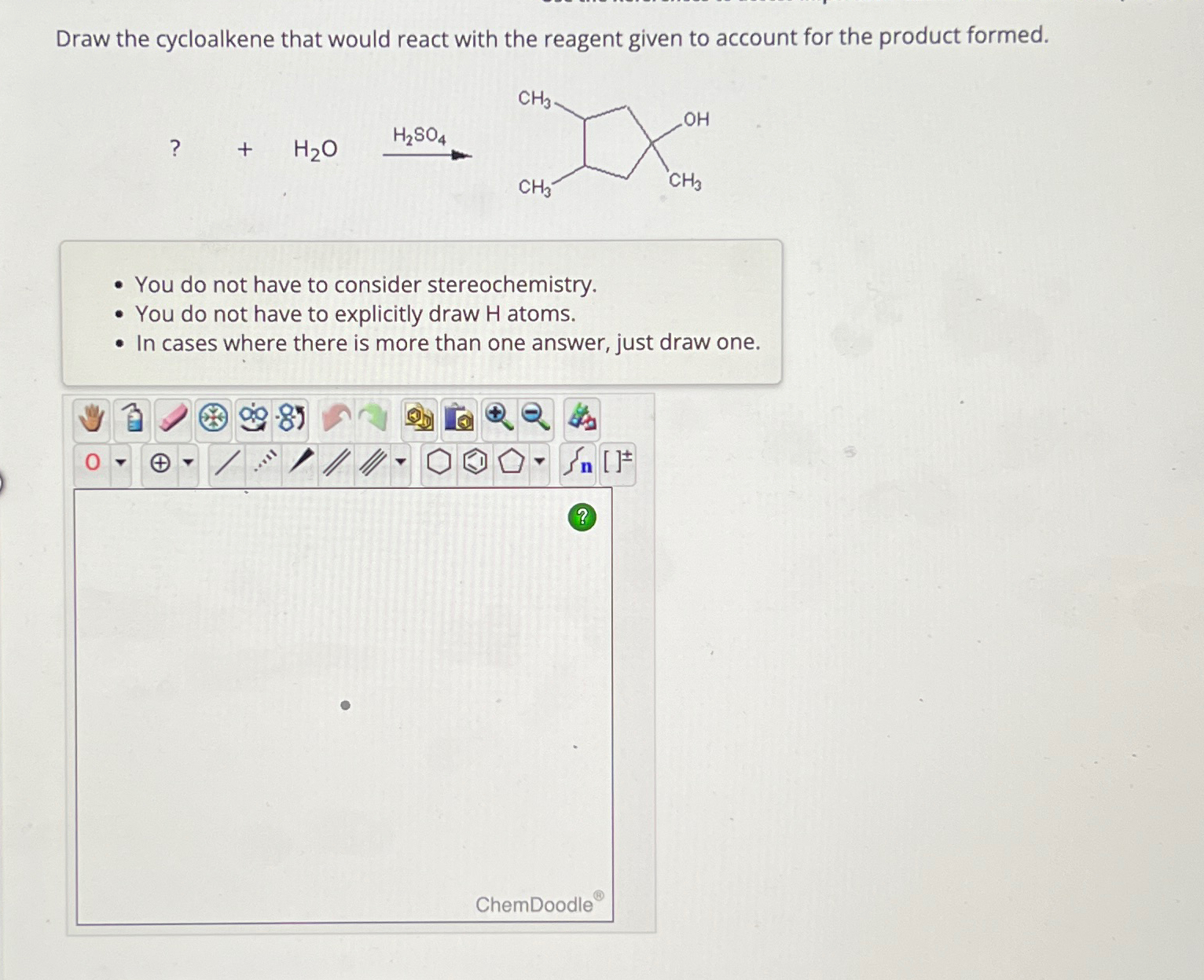Solved Draw the cycloalkene that would react with the | Chegg.com