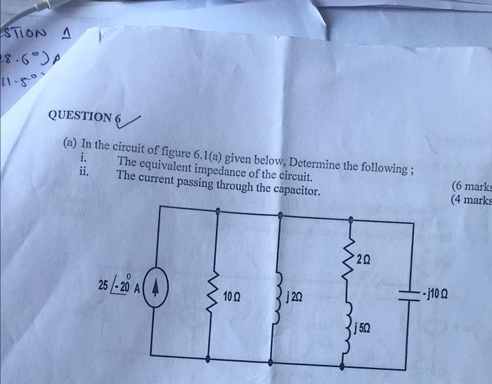 Solved ESTION 1 28.6°) 11-5° QUESTION (a) In the circuit of | Chegg.com