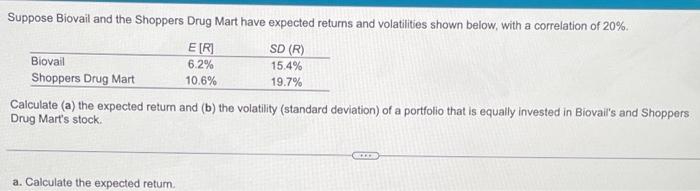 Solved Suppose Biovail and the Shoppers Drug Mart have | Chegg.com