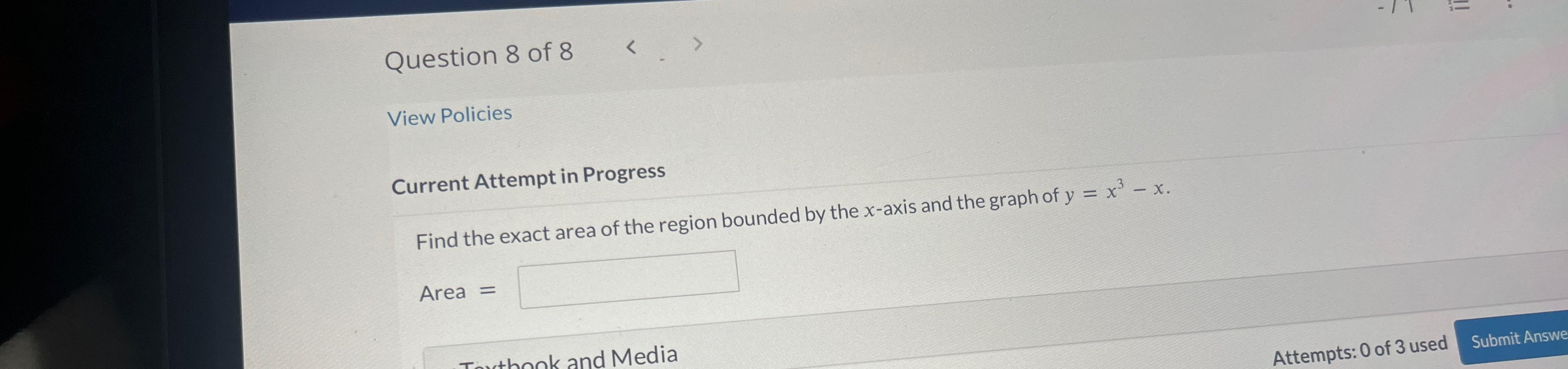 Solved Question 8 ﻿of 8View PoliciesCurrent Attempt in | Chegg.com