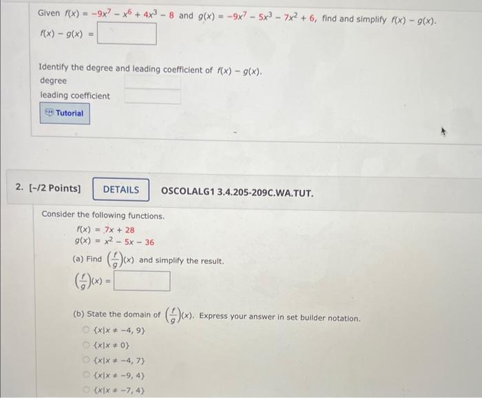 Solved Given f(x)=2x2+1 and g(x)=7x−8, find the following. | Chegg.com Solved Given f(x)=2x2+1 and g(x)=7x−8, find the following. | Chegg.com