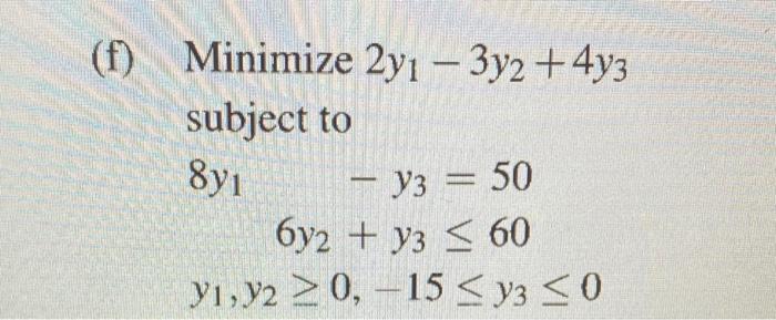 Solved operation researchfind the Dual LP of each of the | Chegg.com