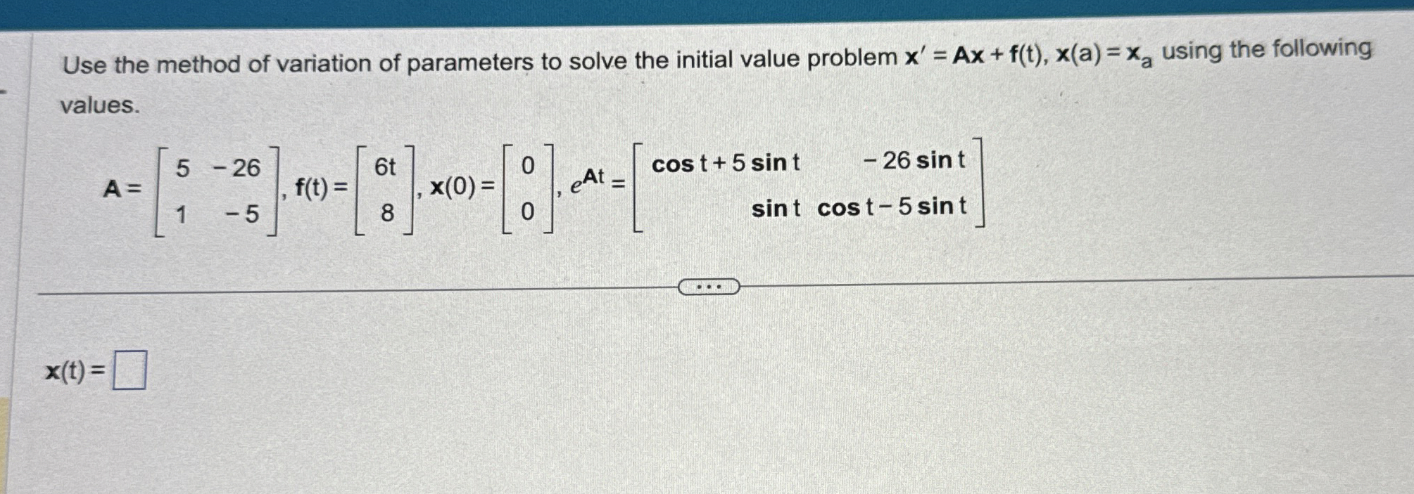 Use the method of variation of parameters to solve | Chegg.com