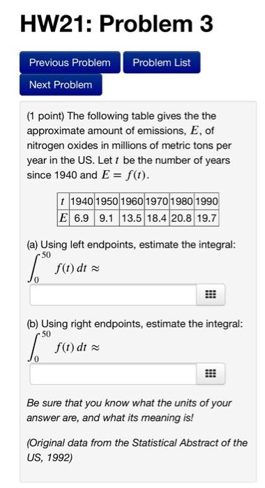 Solved HW21: Problem 3 Problem List Previous Problem Next | Chegg.com