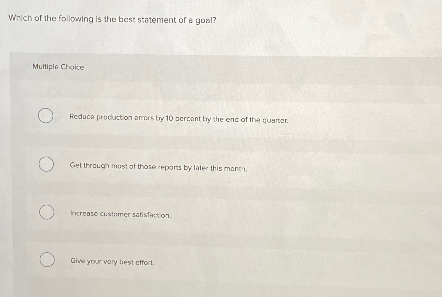 Solved Which of the following is the best statement of a | Chegg.com