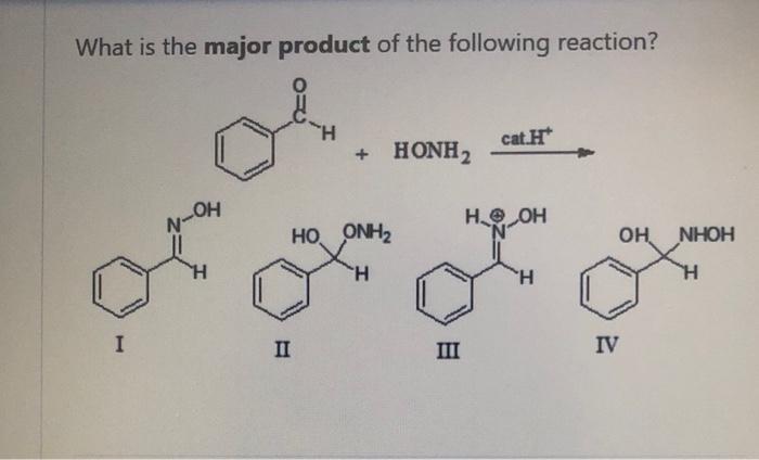 Solved What is the major product of the following reaction? | Chegg.com