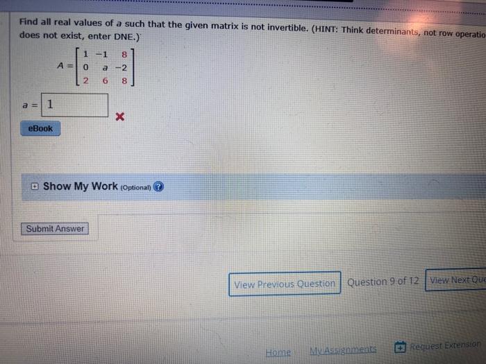Solved Find the determinant for the given matrix A in two | Chegg.com