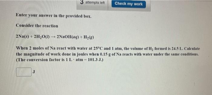 Solved Enter your answer in the provided box. Consider the | Chegg.com