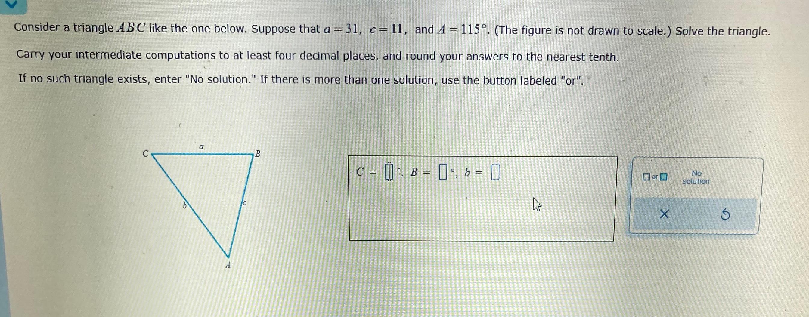 Solved Consider a triangle ABC like the one below. Suppose | Chegg.com