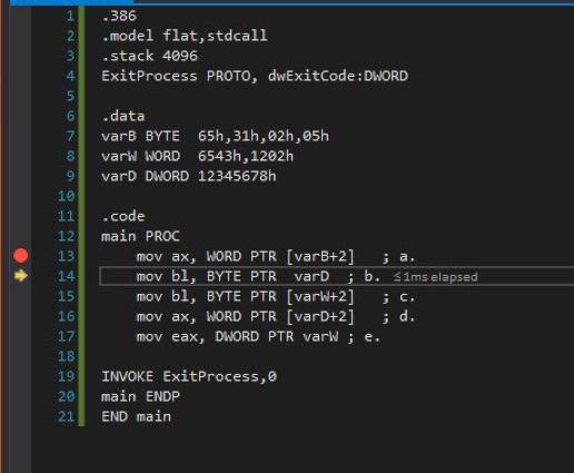 Solved Line number: 13 Instruction: mov ax, WORD PTR | Chegg.com