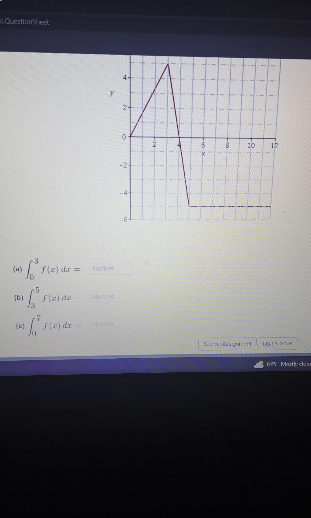 Solved ∫03f(x)dx=∫35f(x)dx=∫07f(x)dx= | Chegg.com