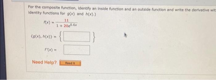 Solved For the composite function, Identify an Inside | Chegg.com