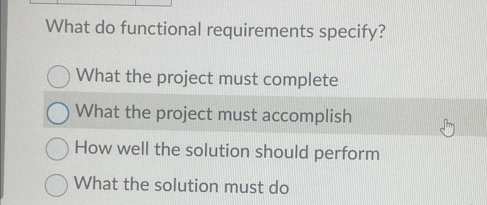 Solved What do functional requirements specify?What the | Chegg.com