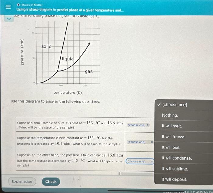 Solved States of Matter Using a phase diagram to predict | Chegg.com