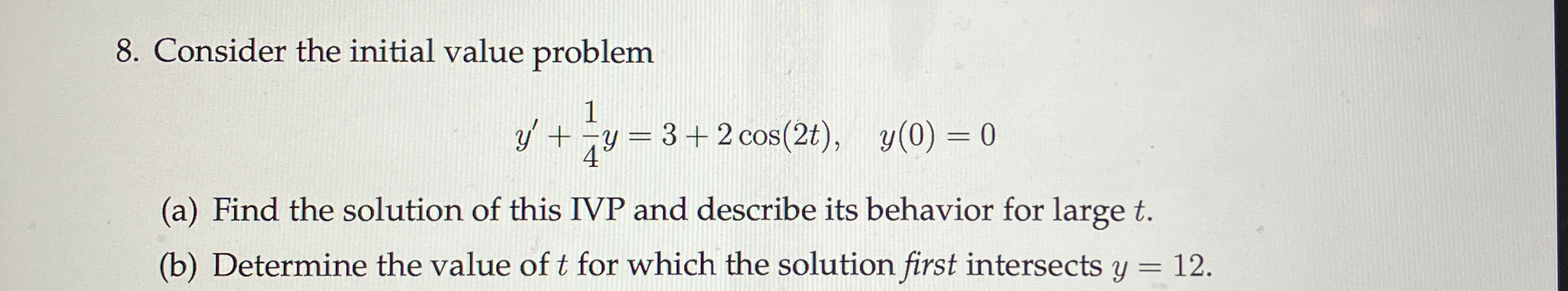 Solved Consider the initial value | Chegg.com