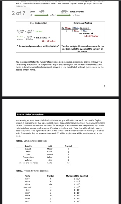 How To Do Dimensional Analysis After completing this | Chegg.com