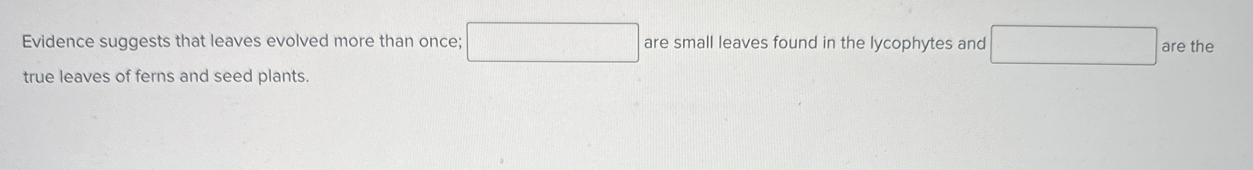 Solved Evidence suggests that leaves evolved more than once; | Chegg.com