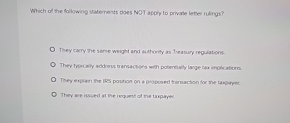 Solved Which of the following statements does NOT apply to | Chegg.com