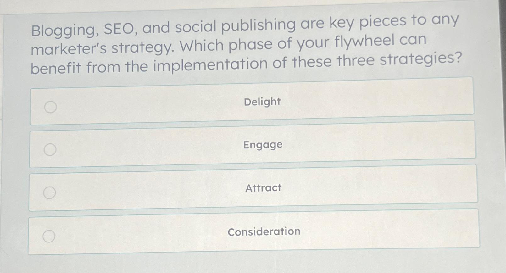 Solved Blogging, SEO, and social publishing are key pieces | Chegg.com