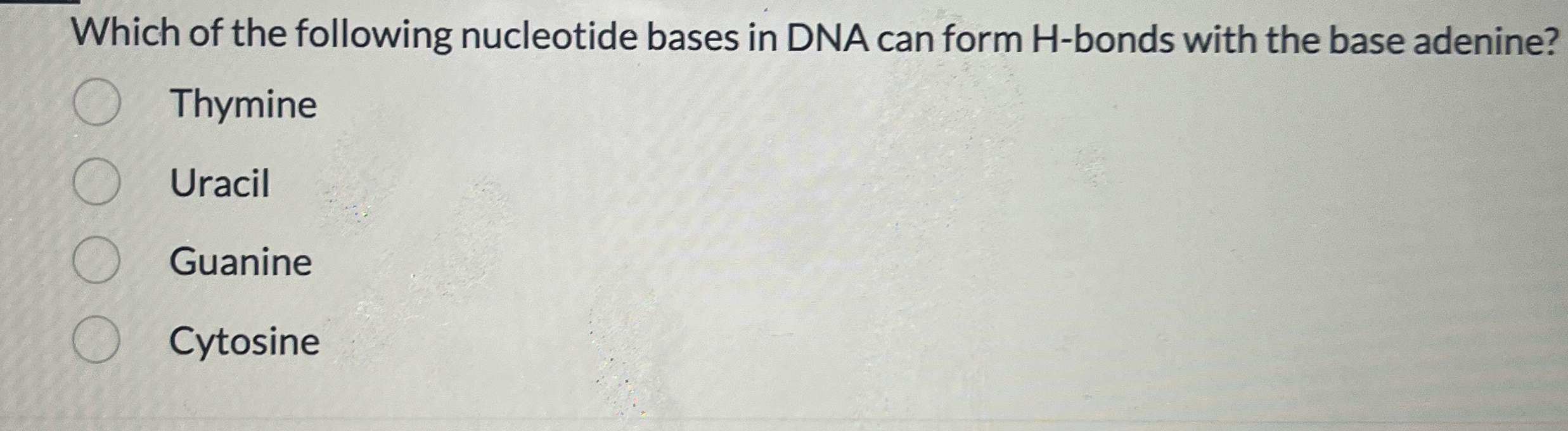 Solved Which of the following nucleotide bases in DNA can | Chegg.com